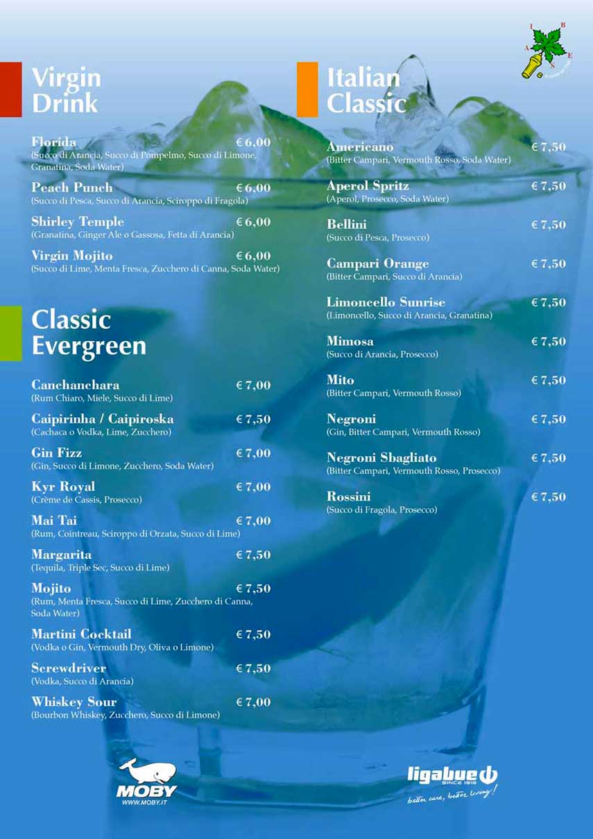 Scopri il ristorante Moby e i servizi per mangiare a bordo